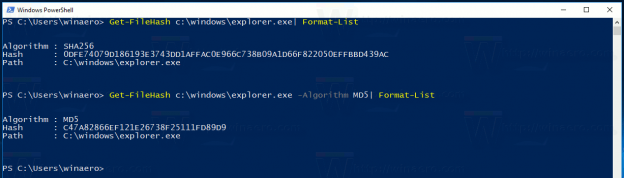 Get File Hash With Powershell In Windows 10