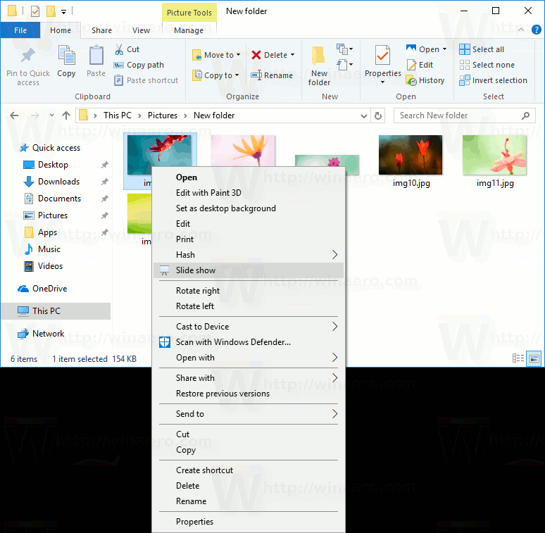 How to Add Slide Show Context Menu in Windows 10 How to Add Slide Show Context Menu in Windows 10