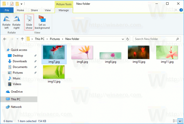 How to Add Slide Show Context Menu in Windows 10