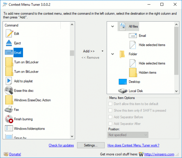 Add Email Context Menu in Windows 10