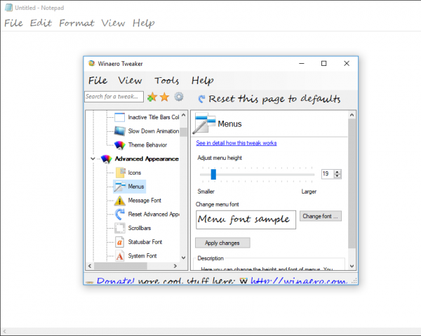 Change Menu Text Size In Windows 10 Creators Update