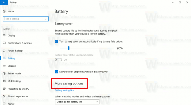 Optimize Battery Life For Video Quality in Windows 10