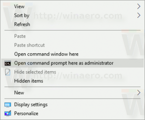 Add Command Prompt As Administrator Context Menu in Windows 10