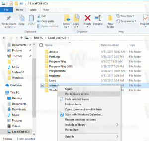 Remove Open in New Window Context Menu in Windows 10