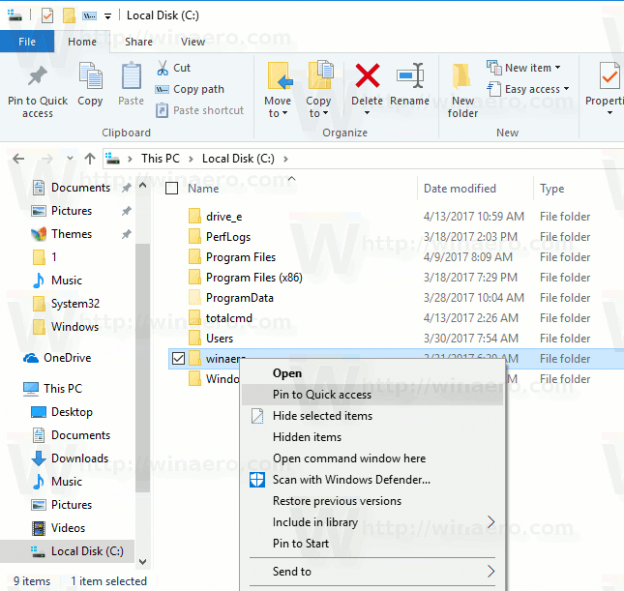 Remove Open in New Window Context Menu in Windows 10