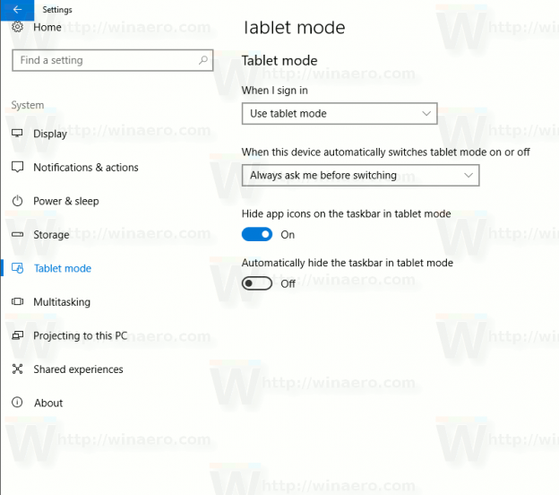 Enable App Icons on Taskbar in Tablet Mode in Windows 10