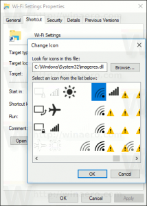 Create Wi-Fi Settings Shortcut in Windows 10