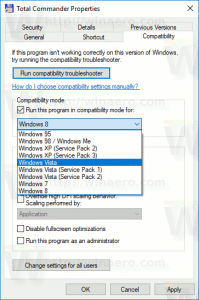Change Compatibility Mode Settings for Apps in Windows 10
