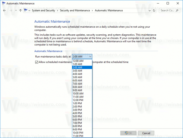 How To Change Automatic Maintenance Schedule in Windows 10