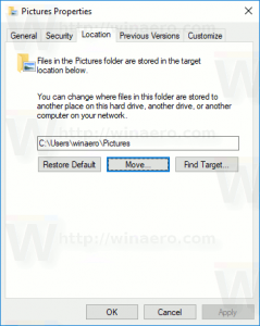 How to Move the Pictures Folder in Windows 10