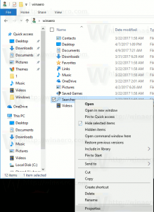 How to Move the Searches Folder in Windows 10