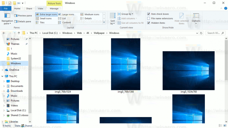 Disable Thumbnail Preview Border Shadow in Windows 10