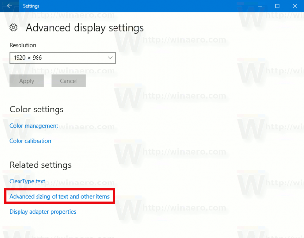 Change Icon Text Size in Windows 10 Creators Update