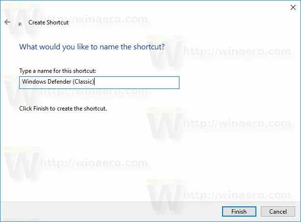 Get Classic Windows Defender in Windows 10 Creators Update