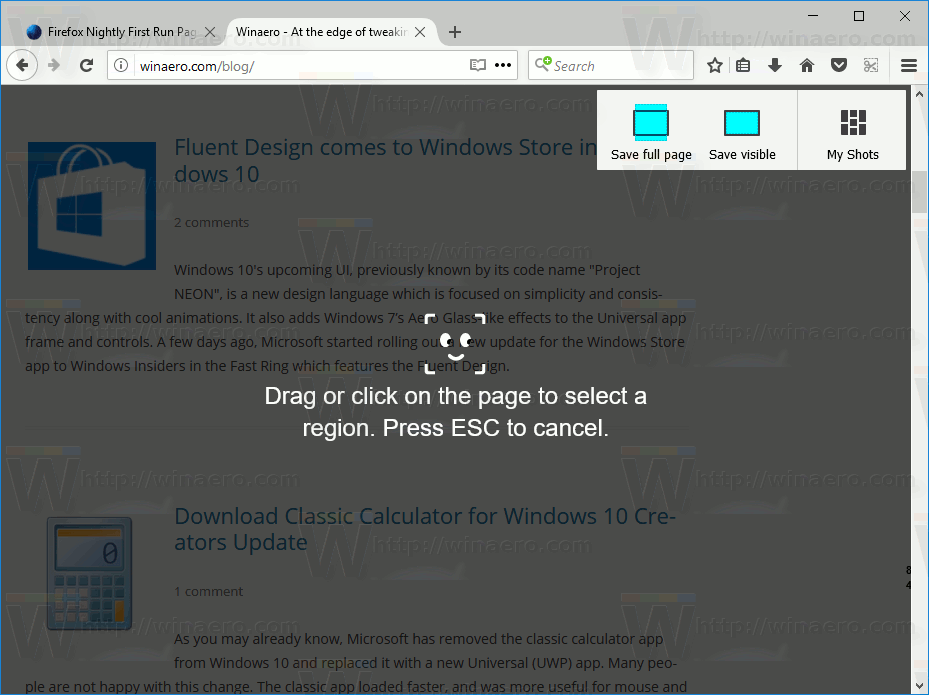 Firefox Is Getting The Screenshots Feature
