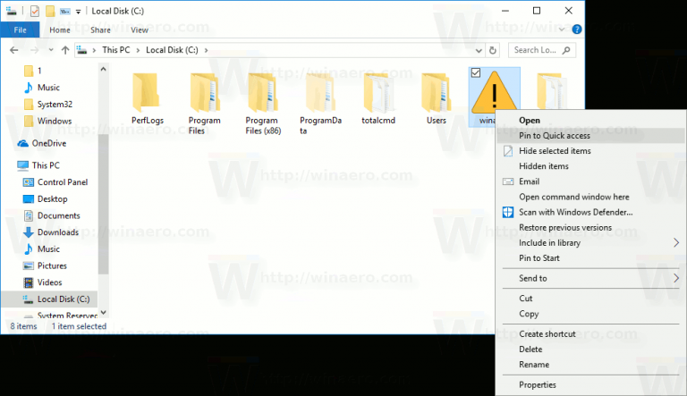 Change Pinned Folder Icon in Quick Access in Windows 10