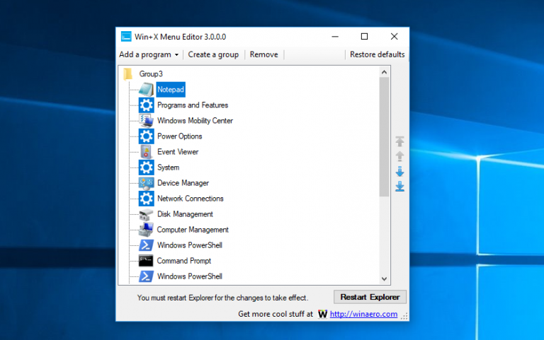 Win+X Menu Editor v3.0 is out