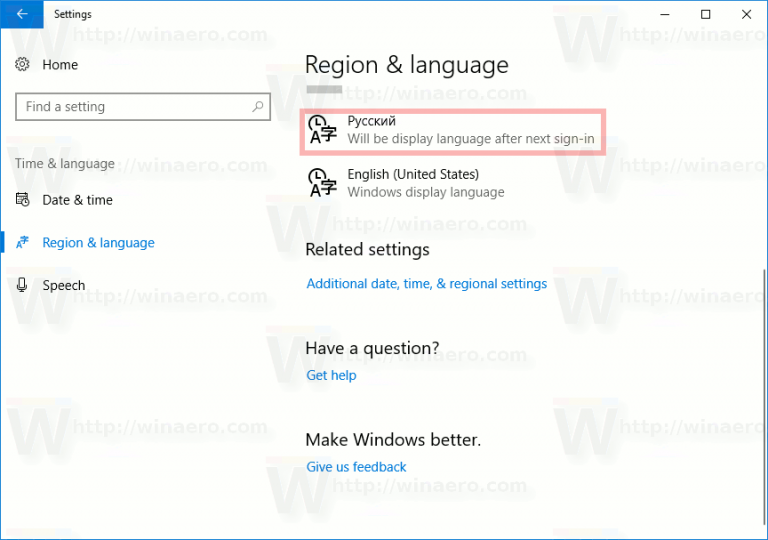 How To Change Display Language in Windows 10
