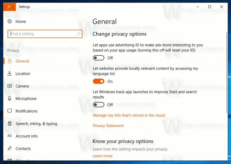 Enable Or Disable App Launch Tracking in Windows 10