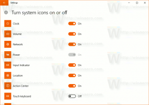 Show or Hide System Icons In Tray in Windows 10