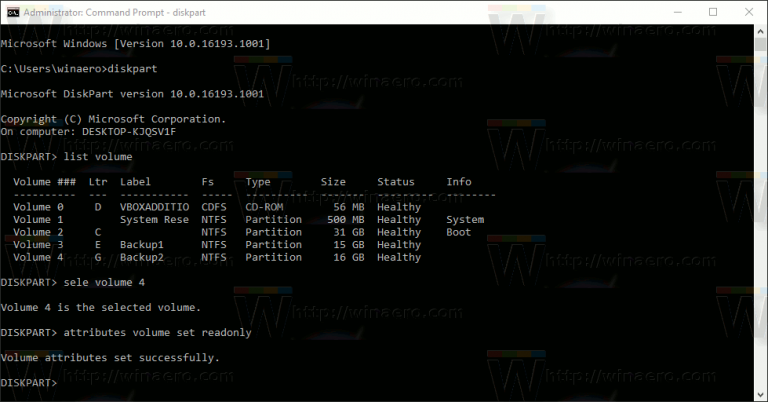 Make Disk Or Partition Readonly in Windows 10