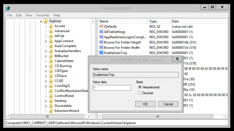 Always Show All Tray Icons in Windows 10