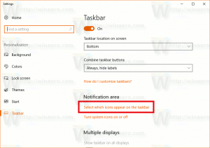 Always Show All Tray Icons in Windows 10