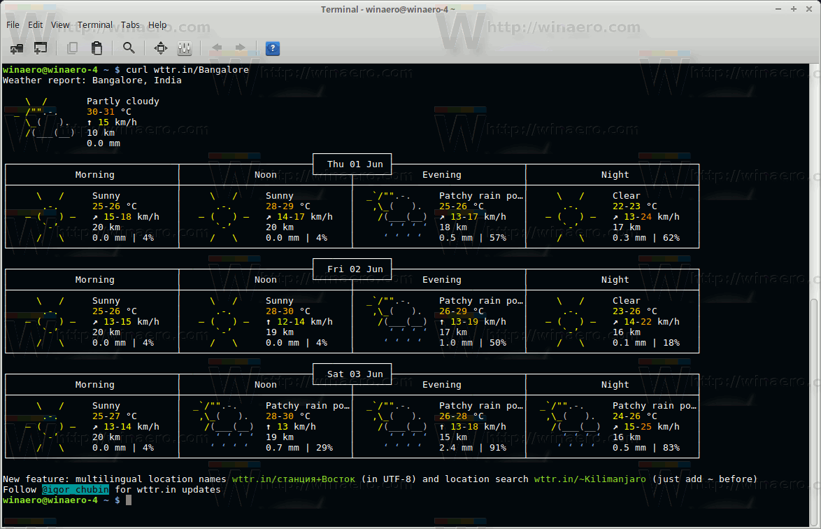 How to Get Weather Forecast In Linux Console