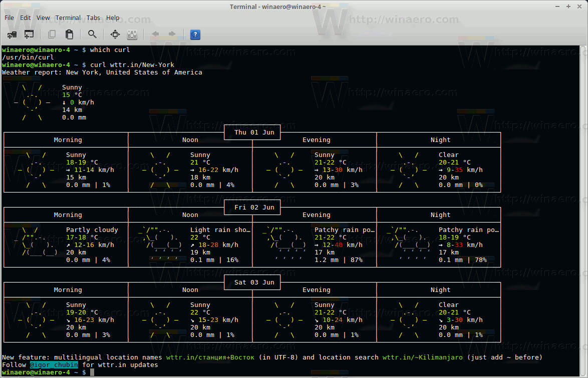 How to Get Weather Forecast In Linux Console