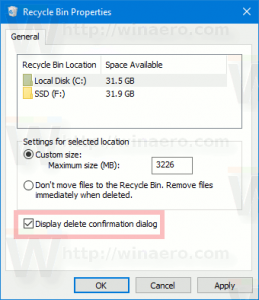 Enable Delete Confirmation in Windows 10