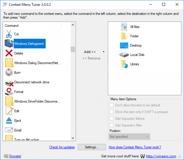 Add Optimize Drives Context Menu in Windows 10