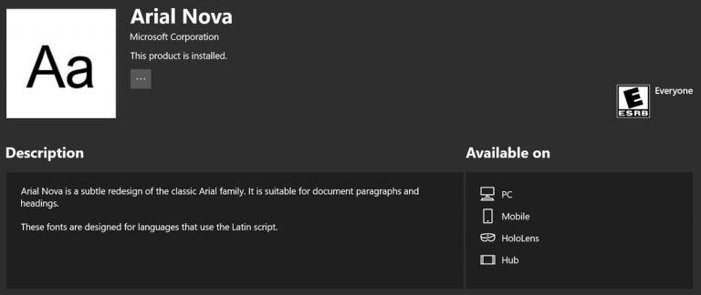 Windows Fonts are coming to Microsoft Store
