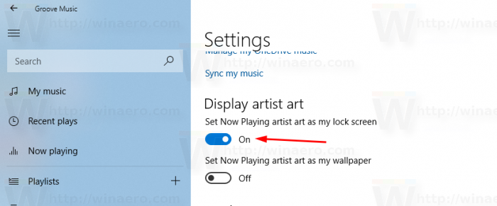 Set Groove Music Artist Art as Lock Screen or Desktop Wallpaper
