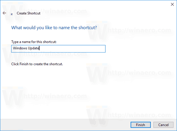 How To Create Windows Update Shortcut In Windows 10