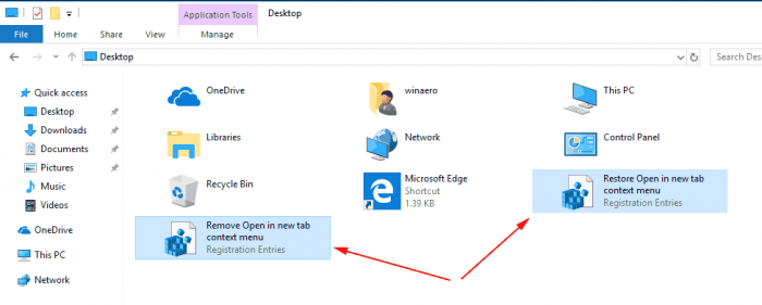 Remove Open in New Tab Context Menu in Windows 10