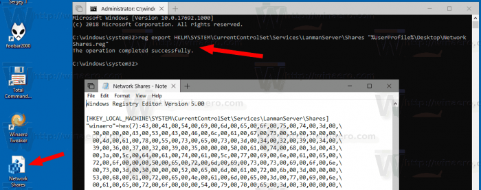 Backup and Restore Network Shares in Windows 10