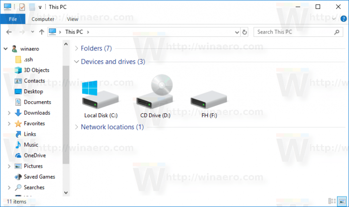 Add User Profile Folder to Navigation Pane in Windows 10