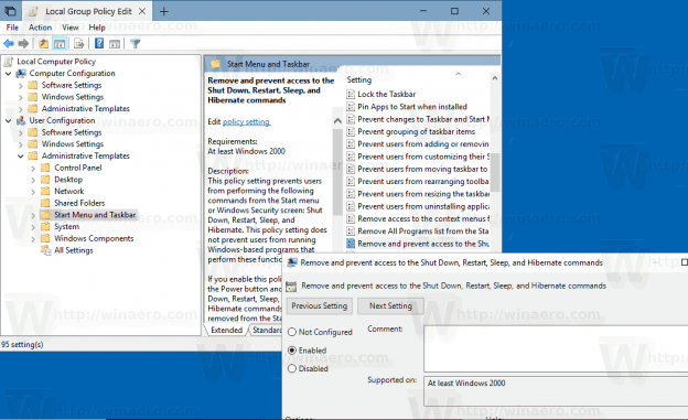 Disable Shut Down, Restart, Sleep, and Hibernate in Windows 10 Disable Shut Down, Restart, Sleep, and Hibernate in Windows 10