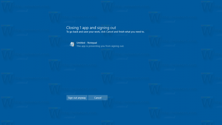 Close Apps Automatically at Restart, Shut Down, or Sign Out in Windows 10
