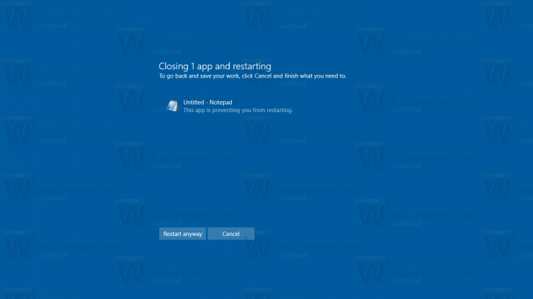 Close Apps Automatically at Restart, Shut Down, or Sign Out in Windows 10
