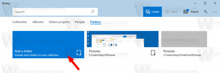 Add Folders to Photos in Windows 10