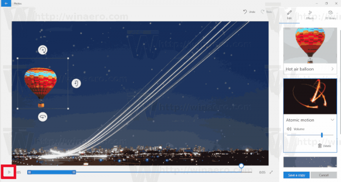 Add 3D Effects to Images with Photos in Windows 10