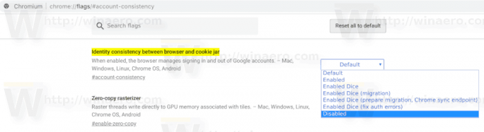 Disable Google Chrome Sync and Auto Sign-in to the Browser