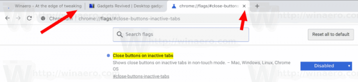 Remove Close Buttons From Inactive Tabs in Google Chrome