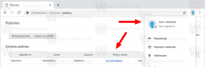 Disable Google Chrome Sync and Auto Sign-in to the Browser