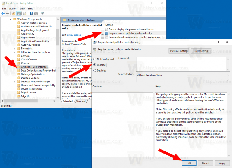Enable CTRL+ALT+Delete Prompt for UAC in Windows 10
