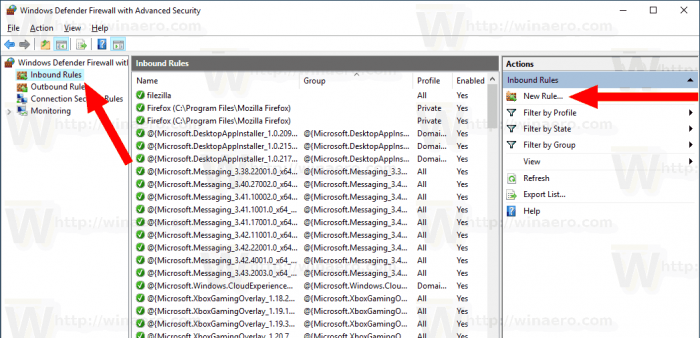 Open Port In Windows Firewall In Windows 10 