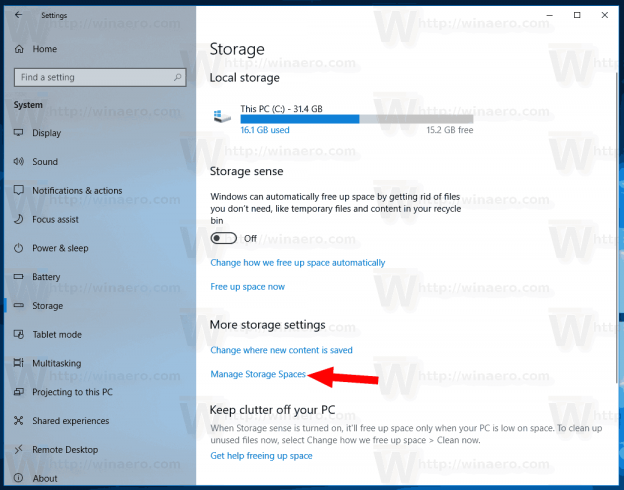Delete Storage Pool in Storage Spaces in Windows 10