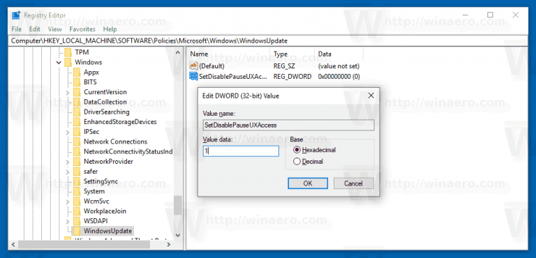 Restrict Access to Pause Updates Feature in Windows 10 Restrict Access to Pause Updates Feature in Windows 10