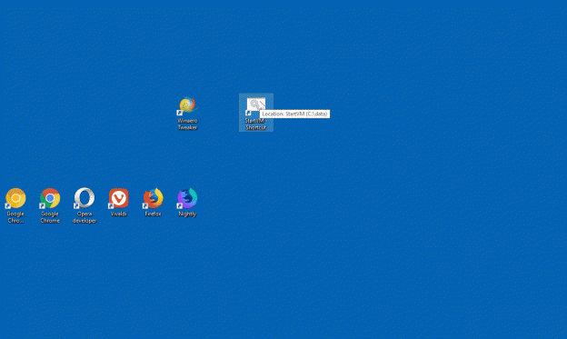 Create Shortcut for Hyper-V Virtual Machine in Windows 10